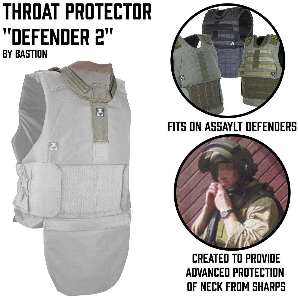 Throat Protector Defender 2 | Grey-shop