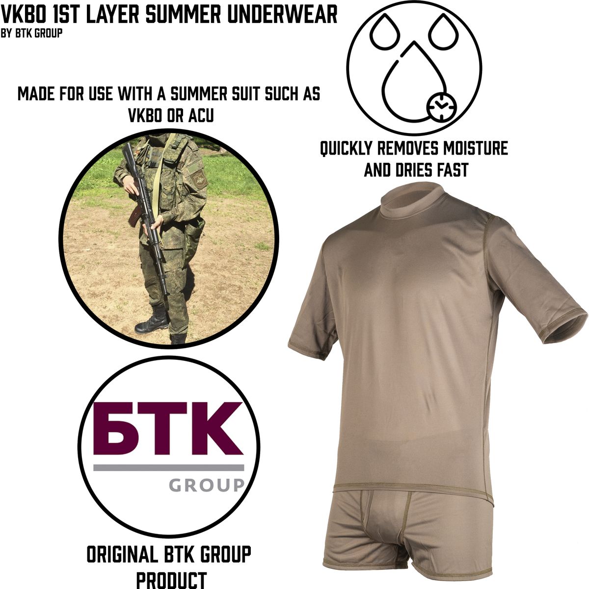 VKBO 1st Layer Summer Underwear | Grey-shop