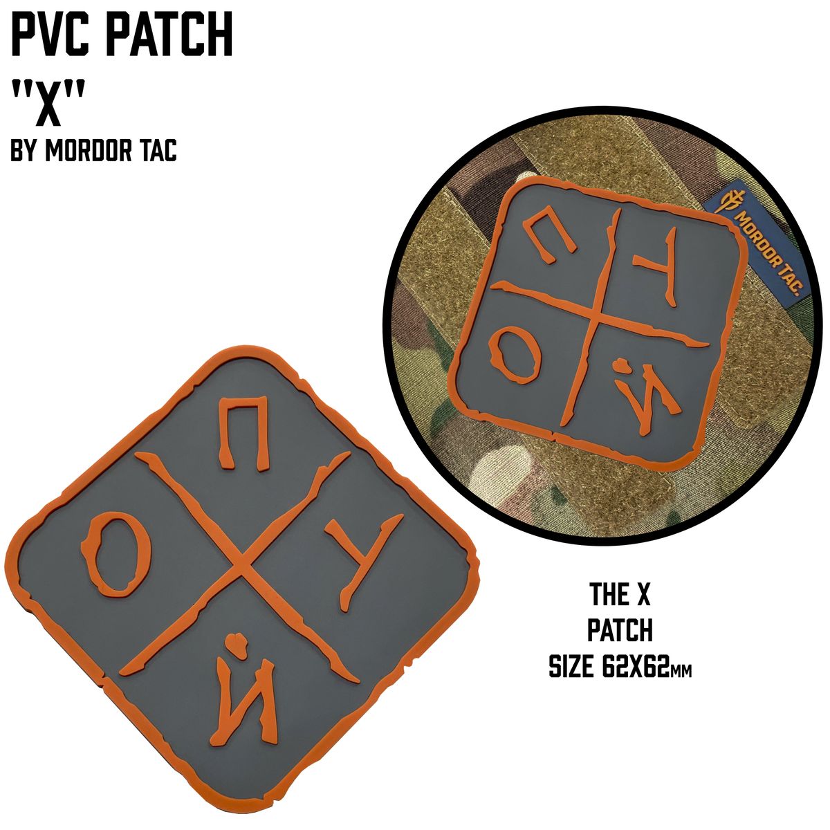 PVC patch X | Grey-shop