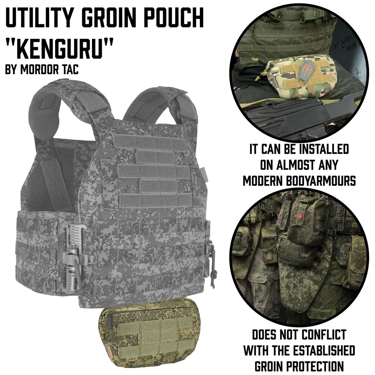 Utility Groin Pouch "Kenguru" | Grey-shop